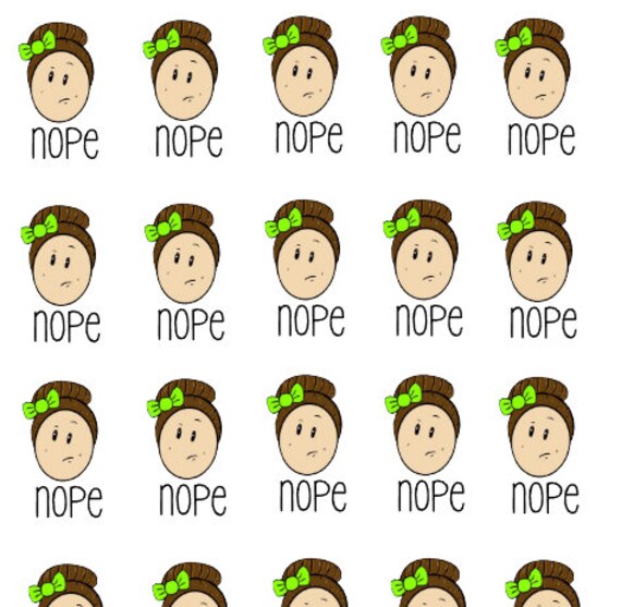 Nope girl brown hair Designed by Abby | Etsy