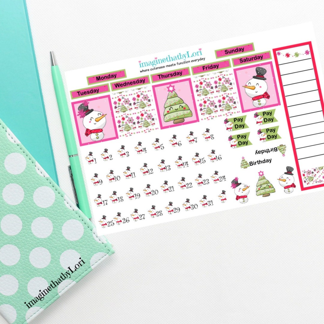 Snowman and Friends Planner TN Monthly B6 Kit - Etsy
