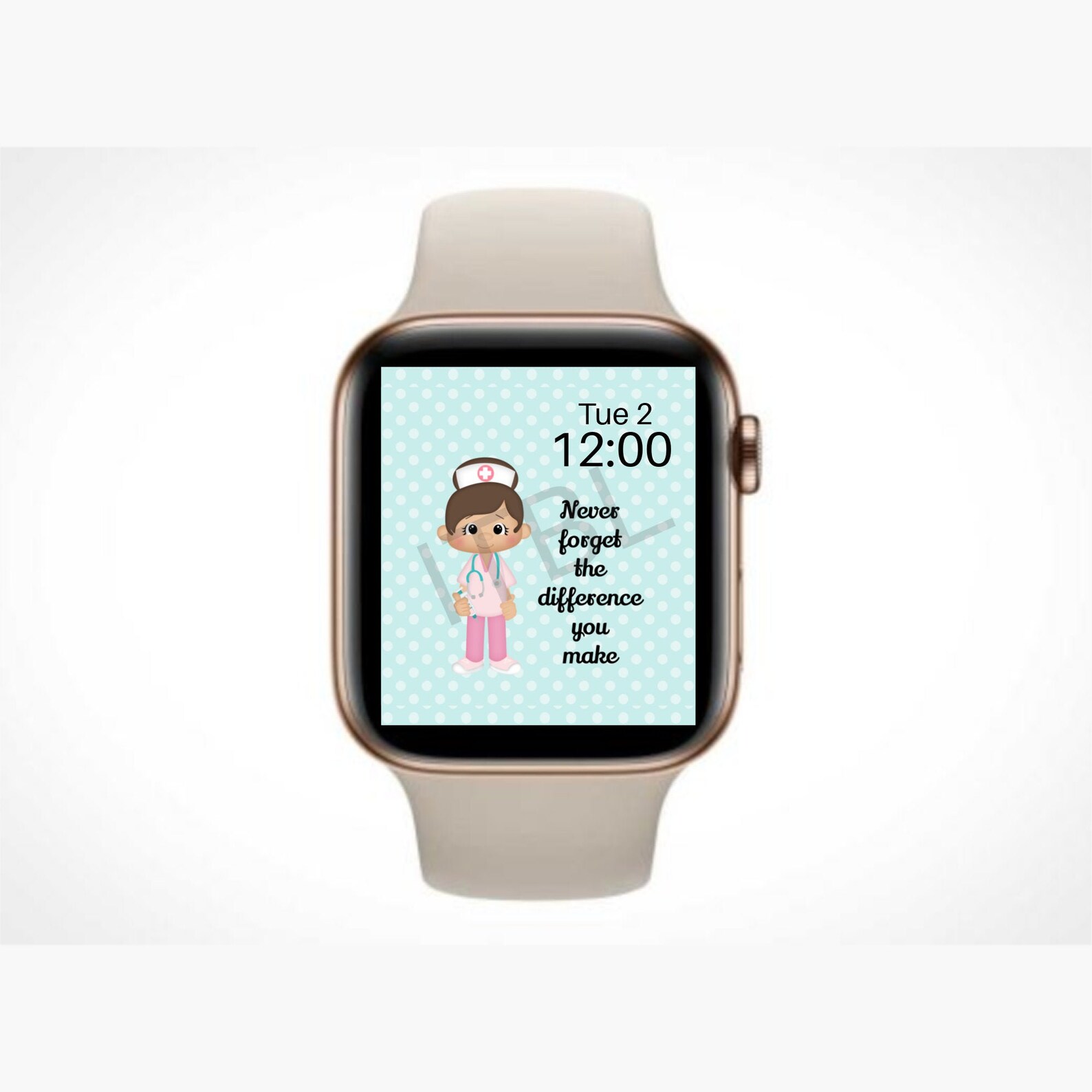 RN Nurse Brown Hair Medical Watch Face Apple Wallpaper Digital | Etsy