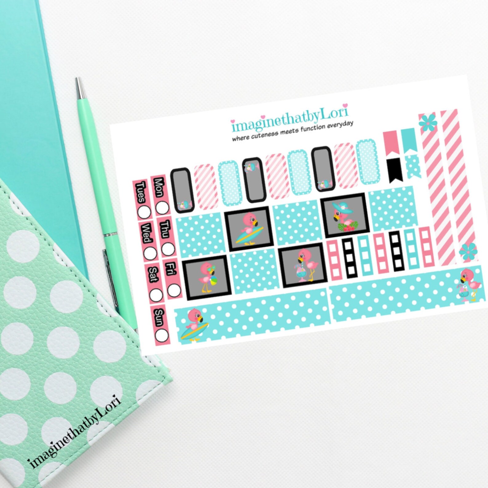 New Summer Flamingo Summer Hobo Hobonichi Kit - Etsy