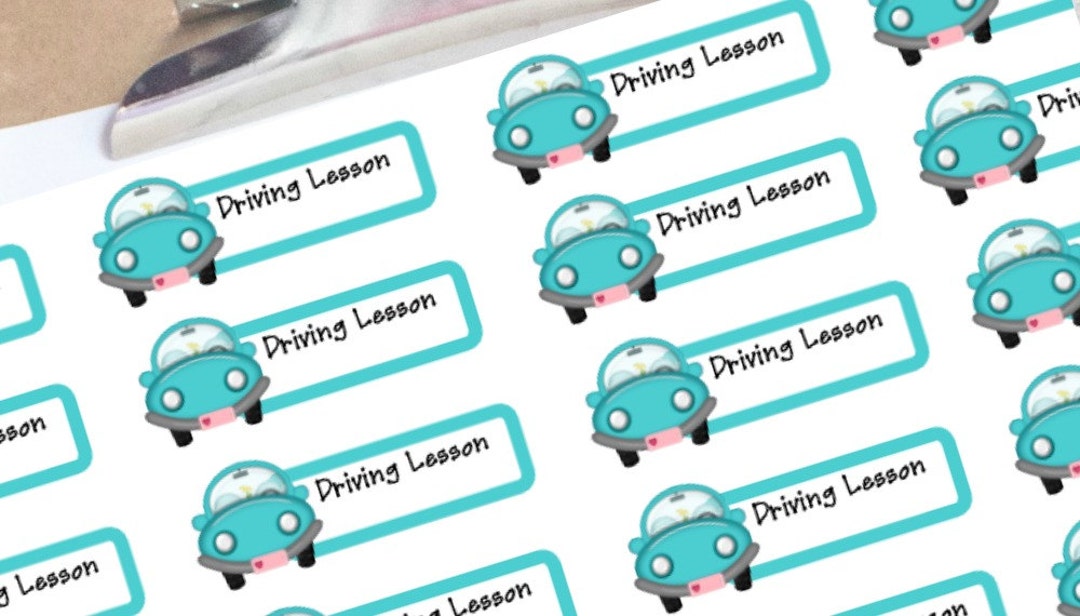 Driving Lesson Planner Stickers - Etsy