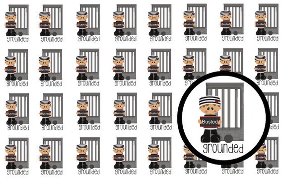 Boy You're Busted Grounded Planner Stickers - Etsy