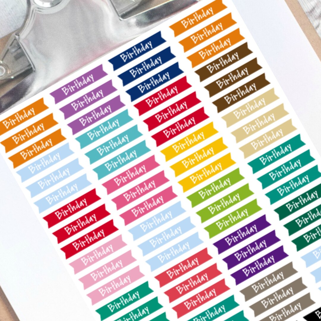 Birthday Banner Planner Stickers - Etsy