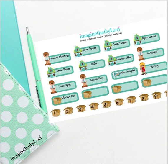 Real Estate Planner Stickers Buying or Selling a House - Etsy