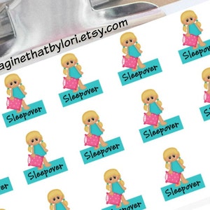 Sleepover Planner Stickers (blonde) - Etsy