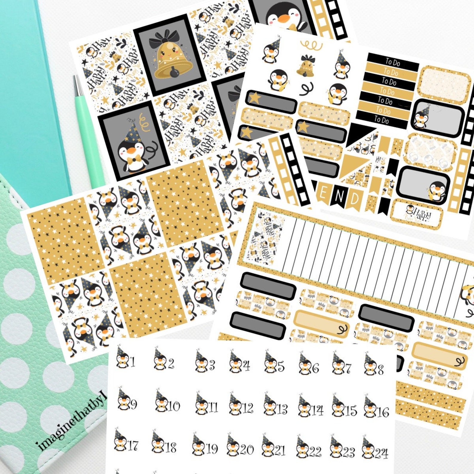 Penguin New Year Kit | Etsy