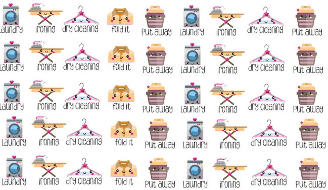 Laundry, Dry Cleaning, and Ironing Planner Stickers - Etsy