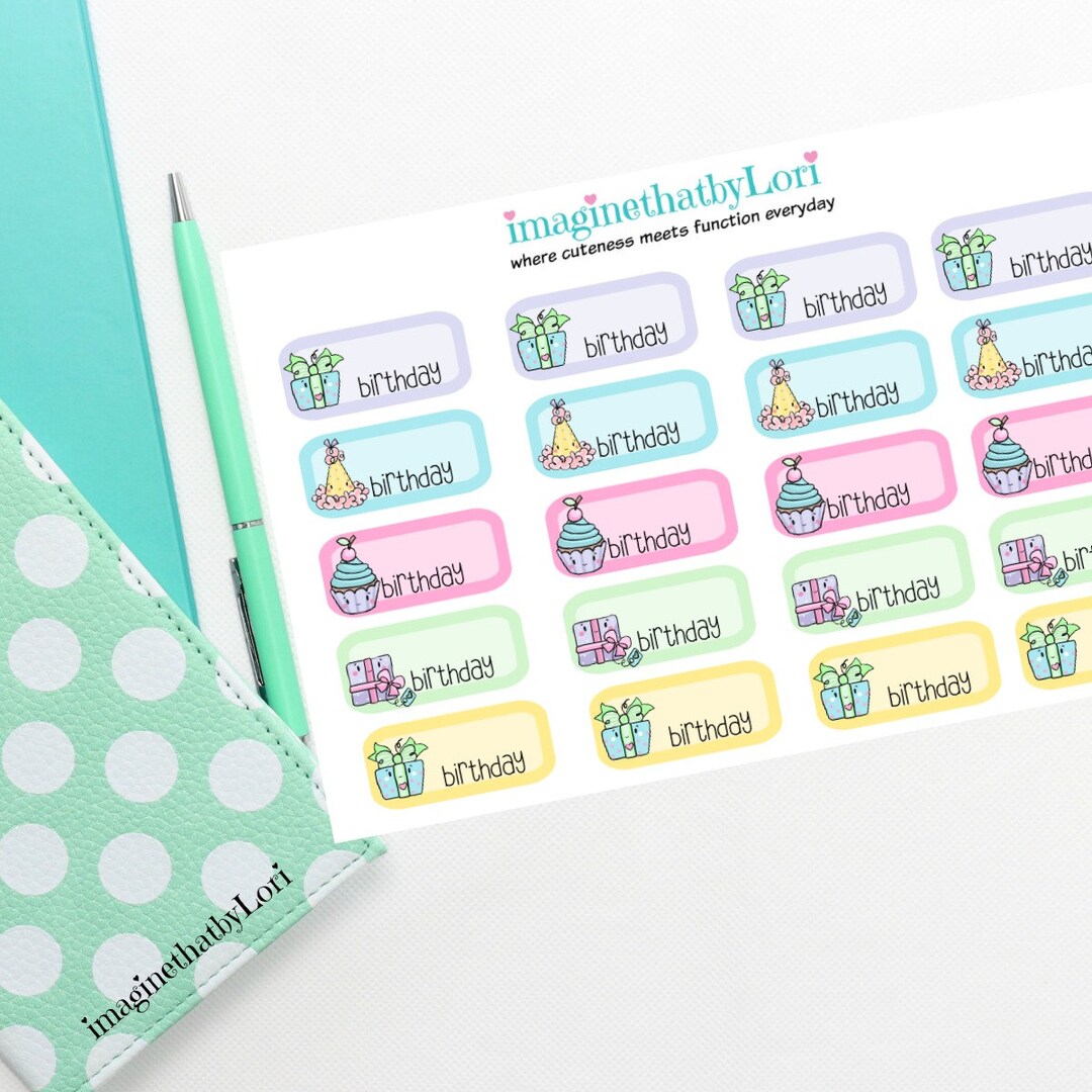 Birthday Reminder Stickers - Etsy