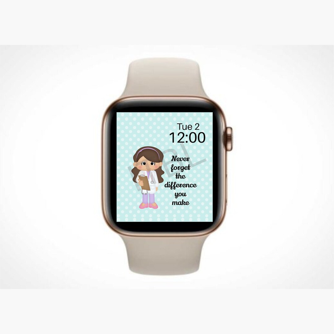 Dr Brown Hair Medical Watch Face Apple Wallpaper Digital Download - Etsy
