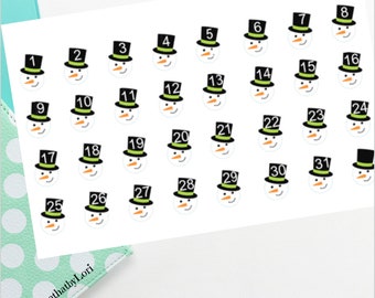 Christmas Countdown Planner Stickers | Etsy