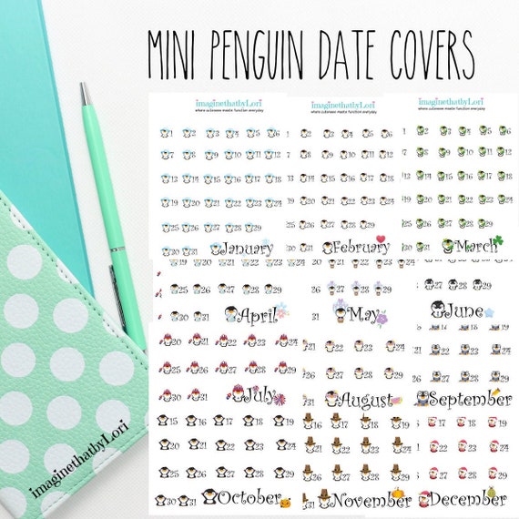 Mini Penguin Monthly Holiday Date Cover Countdown Planner - Etsy
