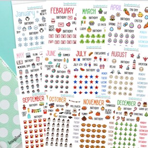 Monthly Planner Stickers May Cute Date Holidays Icons - Etsy