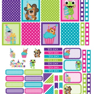 Party Animals Birthday Planner Sticker Kit - Etsy