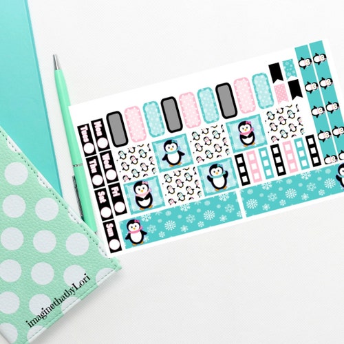 Winter Penguins Planner Stickers - Etsy