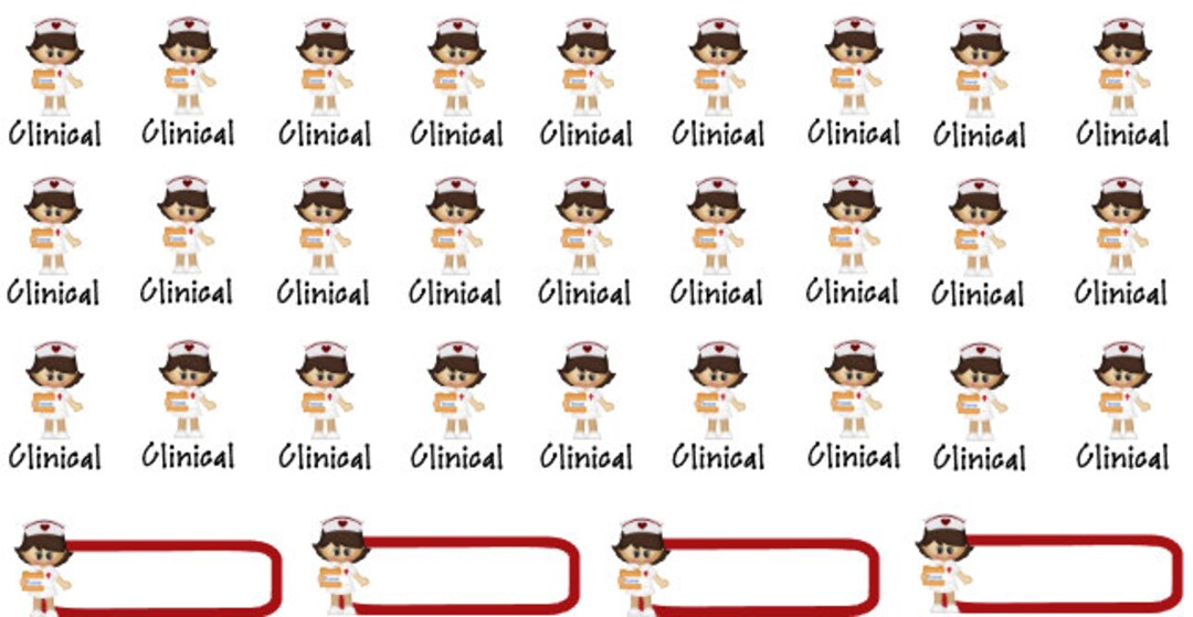 Student Nurse Clinical Planner Stickers (brown Hair) - Etsy