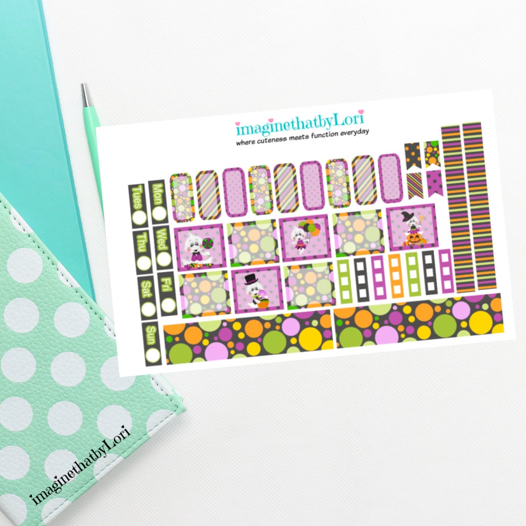 Candy Ghost Halloween October Fall Hobo Hobonichi Kit - Etsy