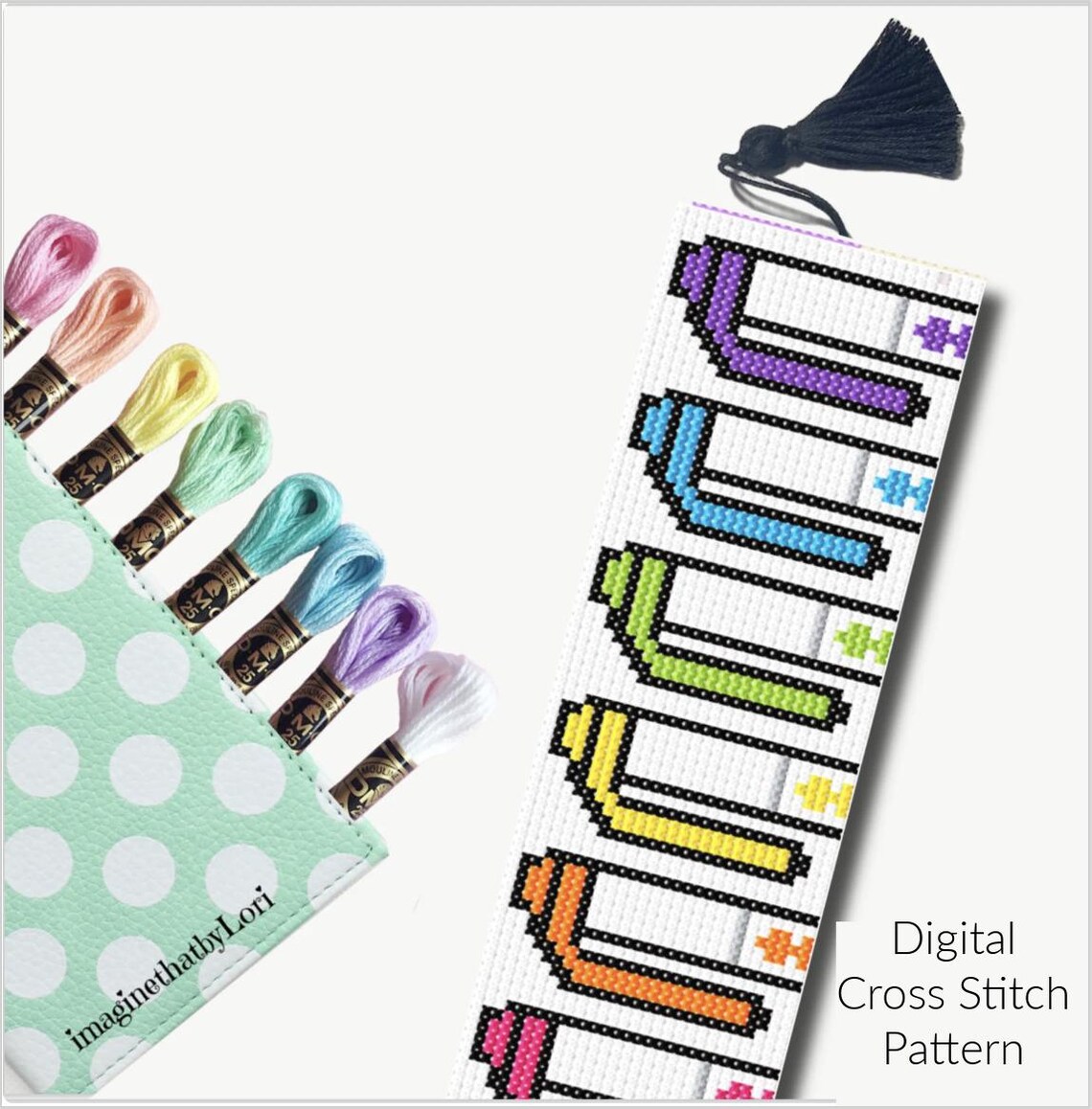 Planner Pen Marker Bookmark Cross Stitch Digital Pattern - Etsy UK