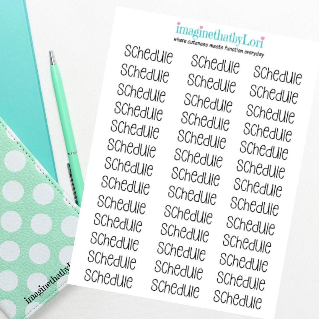 SCHEDULE Word Script Cute Planner Stickers - Etsy