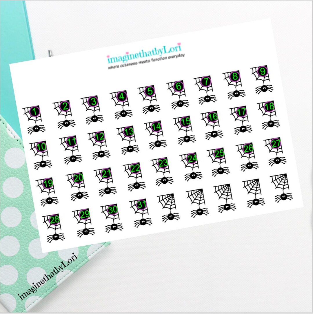Spider Web Countdown Date Cover Halloween October - Etsy