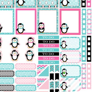Winter Penguins Planner Stickers - Etsy