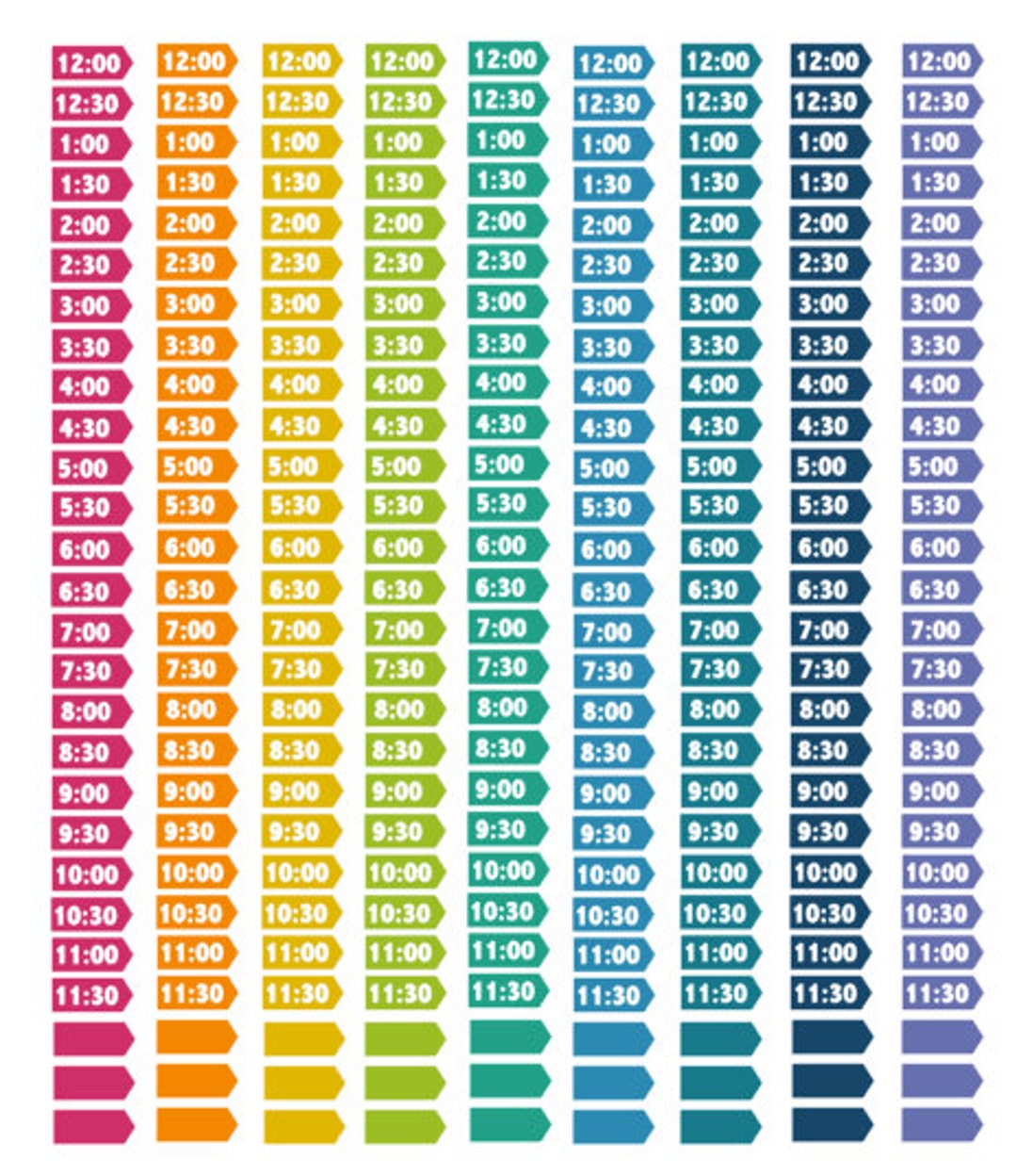 Time Planner Stickers Based on EC Colors - Etsy