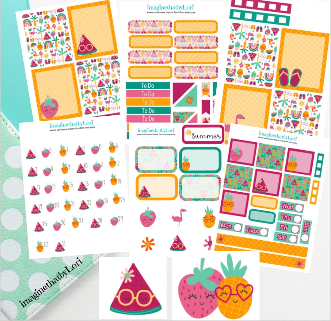 Summer Fruit Mini Kit Watermelon, Pineapple, Strawberry, Flip Flops - Etsy
