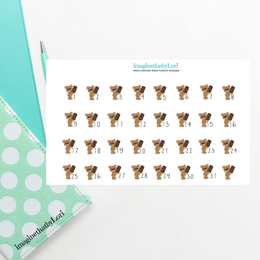Ice Cream Teddy Bear Summer Treat Date Cover Countdown - Etsy