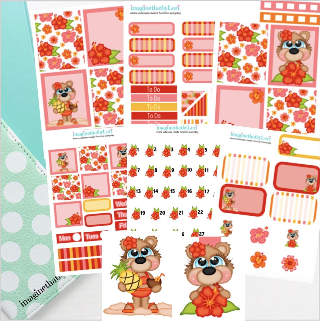 Hibiscus Hawaiian Bear Mini Kit Vacation Tropical Summer - Etsy