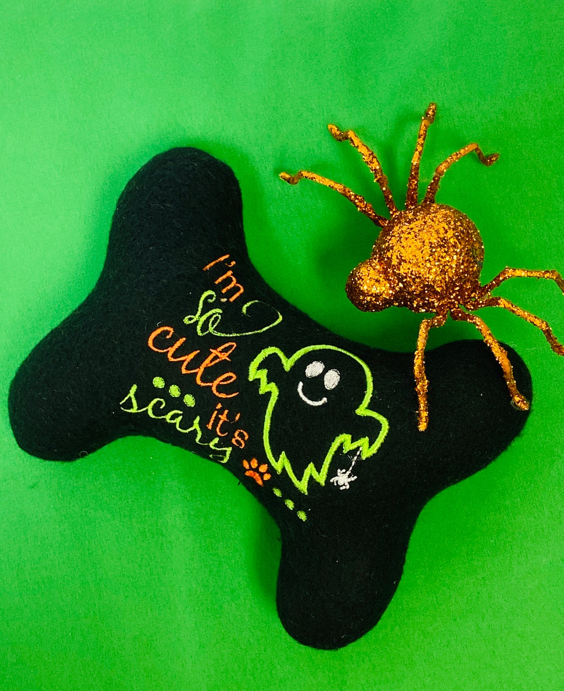 Dog Puppy Stuffed Bone Toy, "i'm so Cute It's Scary" Dog Toy, Halloween ...