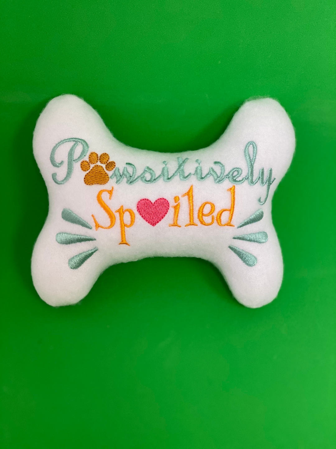 Dog/puppy Stuffed Bone Toy -pawsitively Spoiled New Puppy Toy- Dog Toy ...