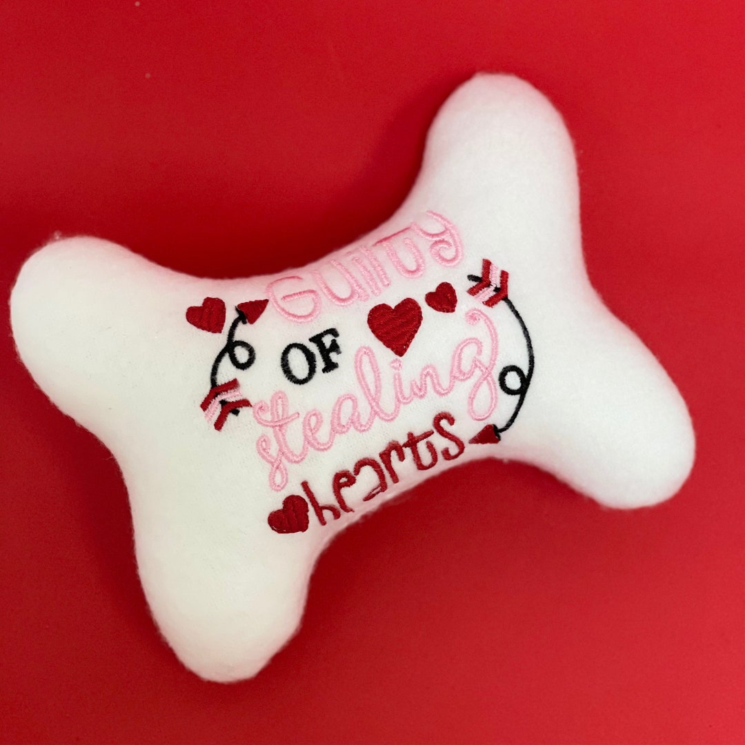 Dog/puppy Stuffed Bone Toy - Dog Bone Toy - "guilty of Stealing Hearts ...