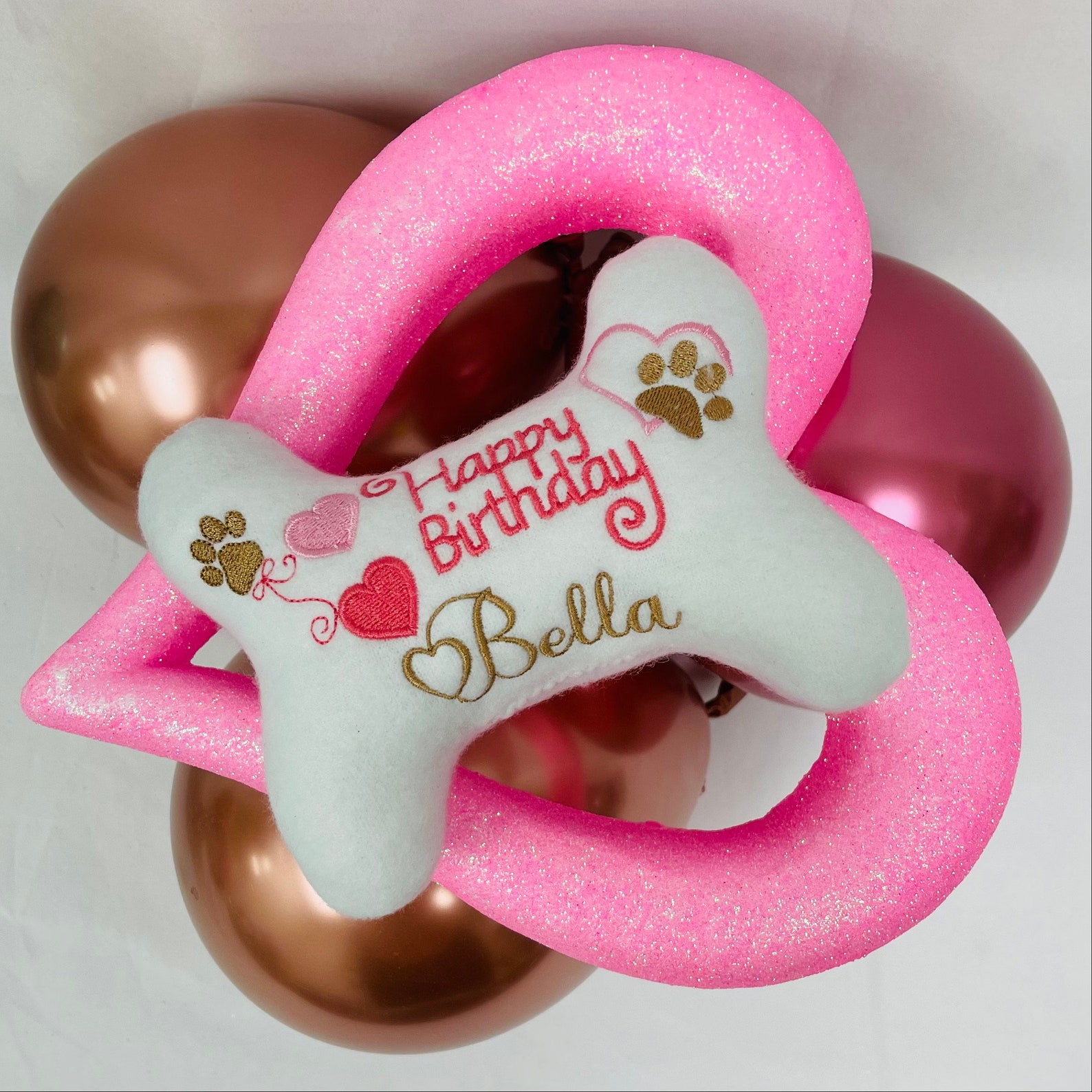 Dog/puppy Stuffed Bone Toy Birthday happy | Etsy