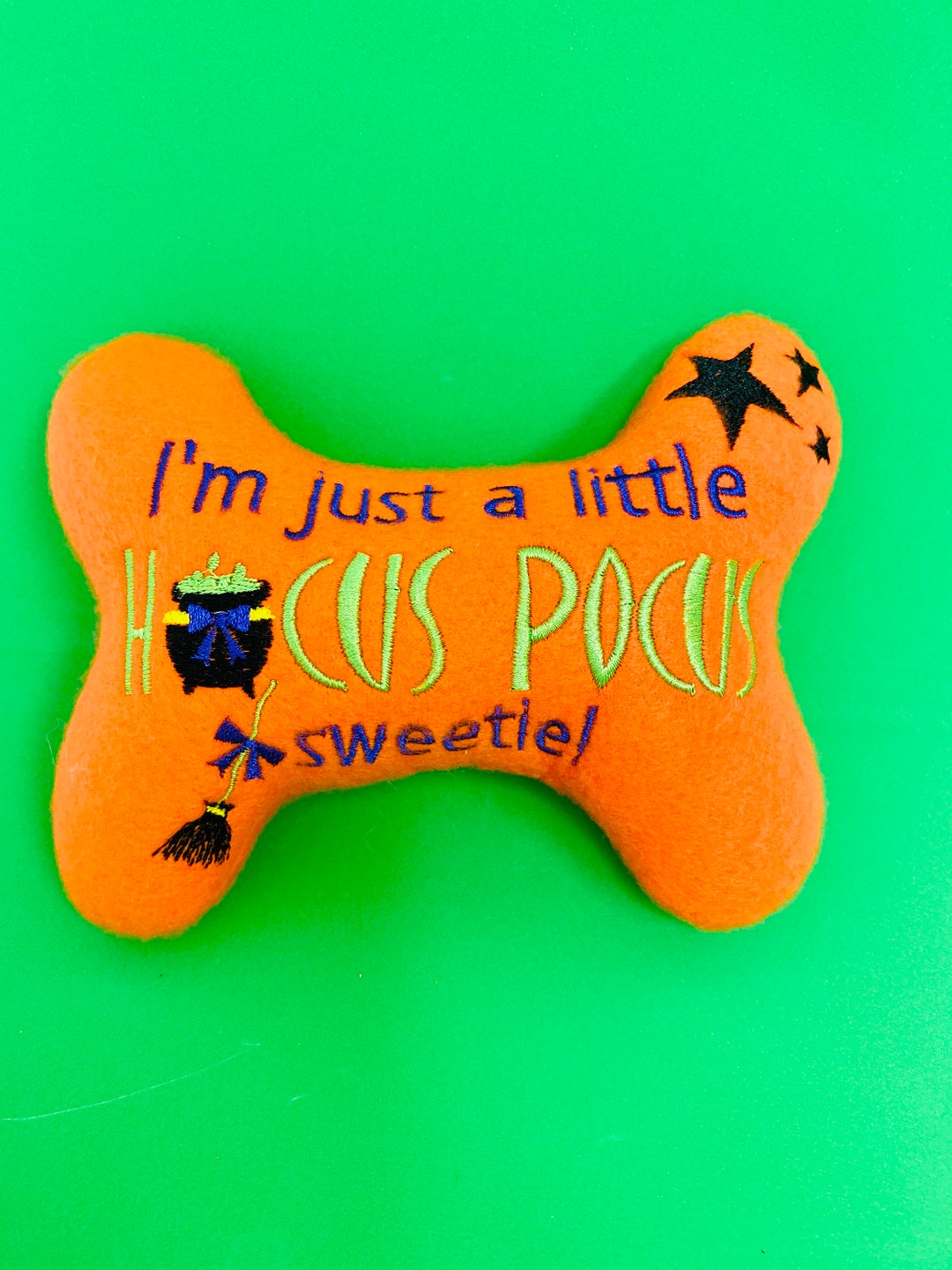 Halloween Dog Bone Toy, Embroidered Fleece, Hocus Pocus Puppy Gift - Etsy