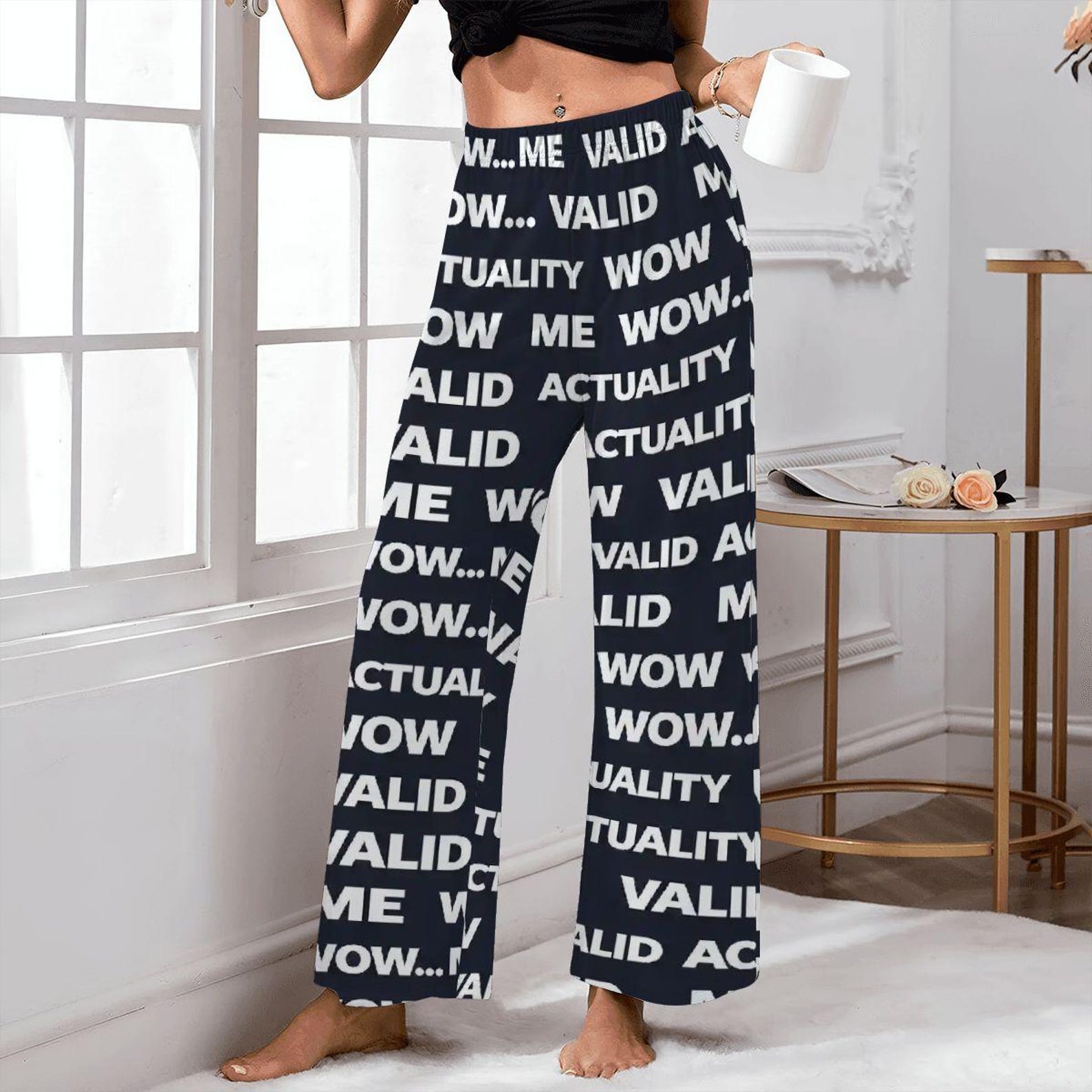 Meme Pajama Pants Unisex – Funny Lounge Pants for Teens, Blue Meme ...