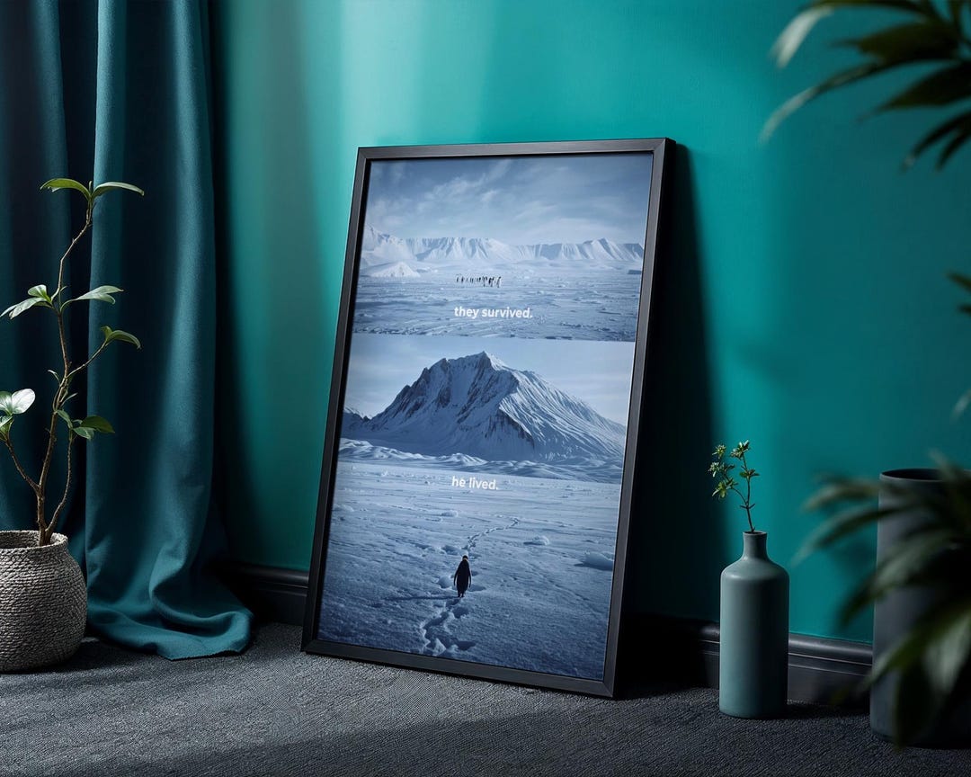 Lone Nihilist Penguin Arctic Print – Motivational,surreal Winter ...
