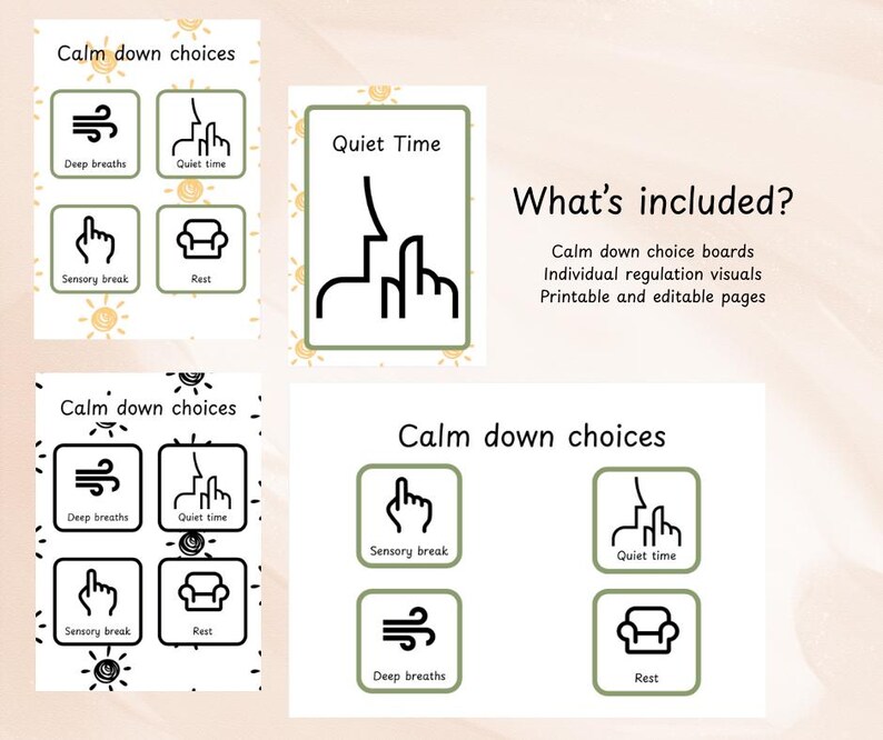 Calm Down Visuals for Home | SEN Regulation Support | Editable ...