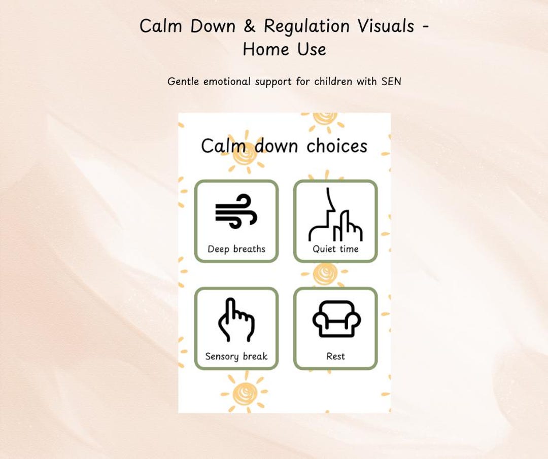Calm Down Visuals for Home | SEN Regulation Support | Editable ...