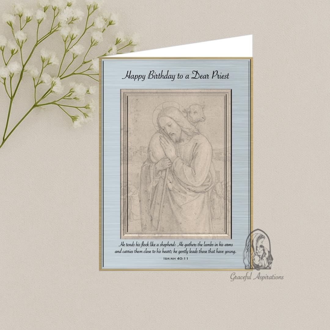 Catholic Priest Birthday Card | Priest Birthday Card | Elegant Gold ...