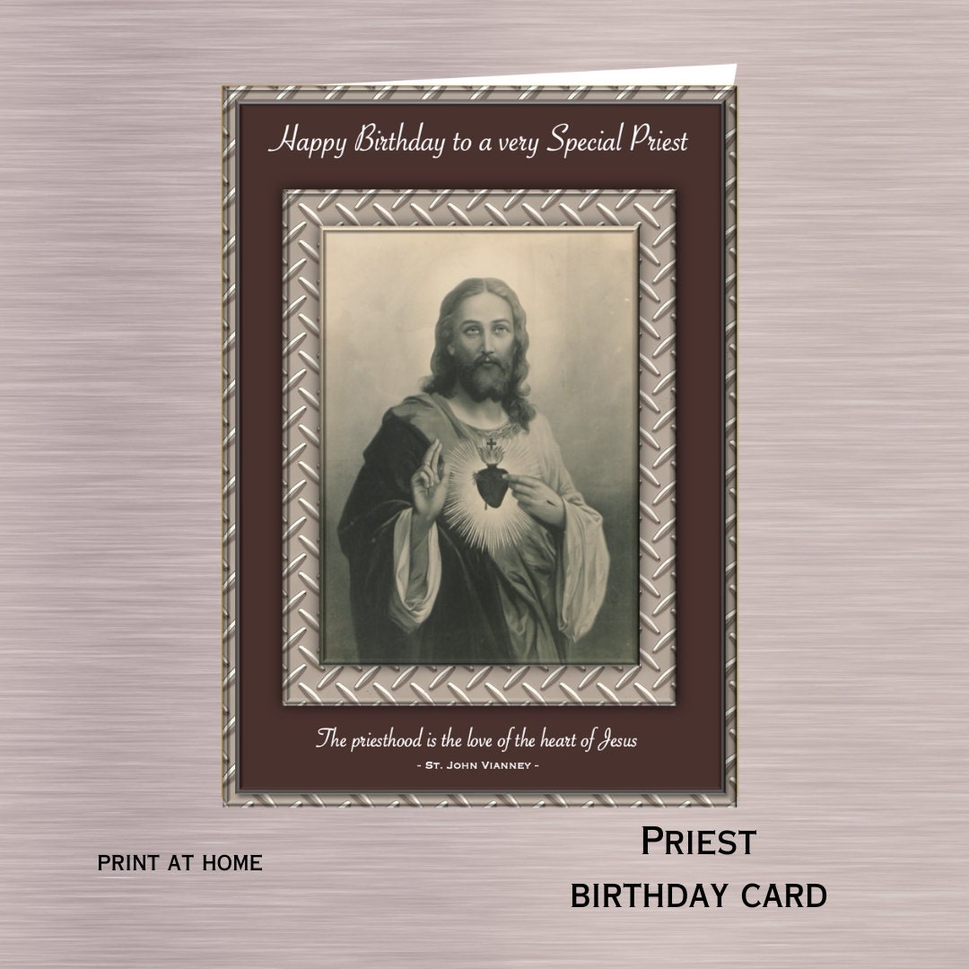 PRINTABLE Instant Download Catholic Priest Birthday Card, Happy ...