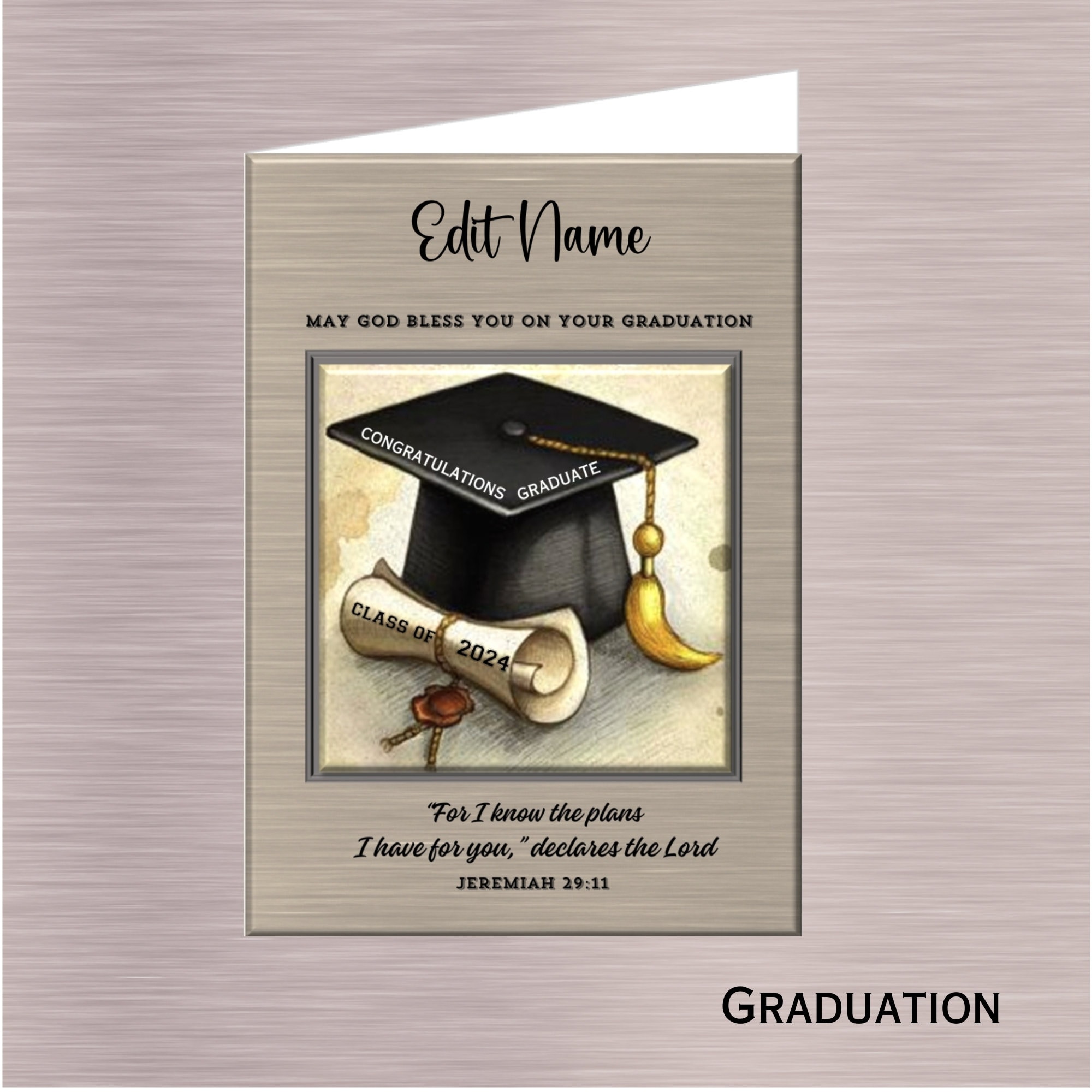 EDITABLE & PRINTABLE Instant Download Catholic Graduation / Christian ...