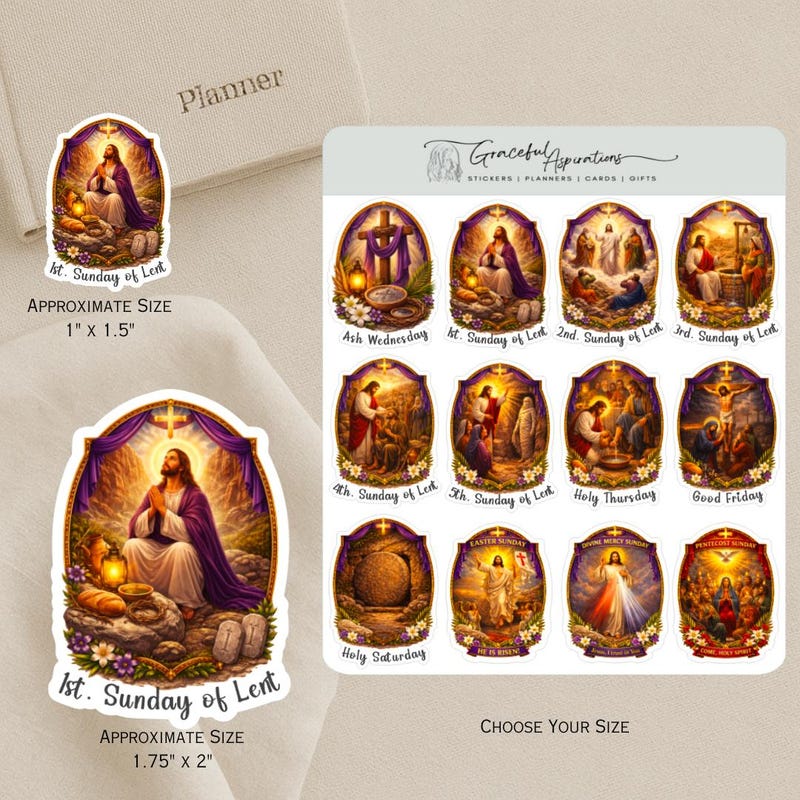 Religious Stickers Sets - Etsy