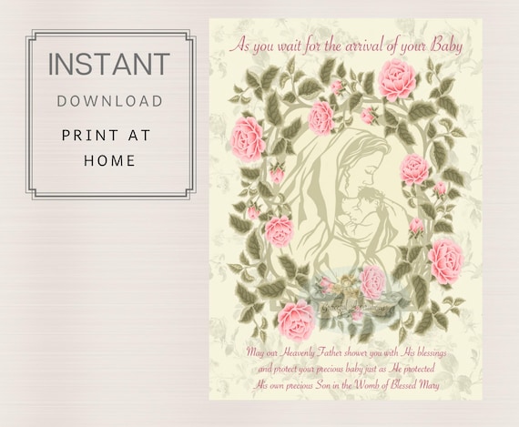 PRINTABLE INSTANT DOWNLOAD Catholic Baby Shower Card | Etsy