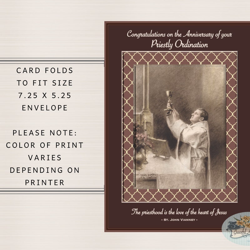 Catholic Priest Ordination Anniversary Cards - Etsy