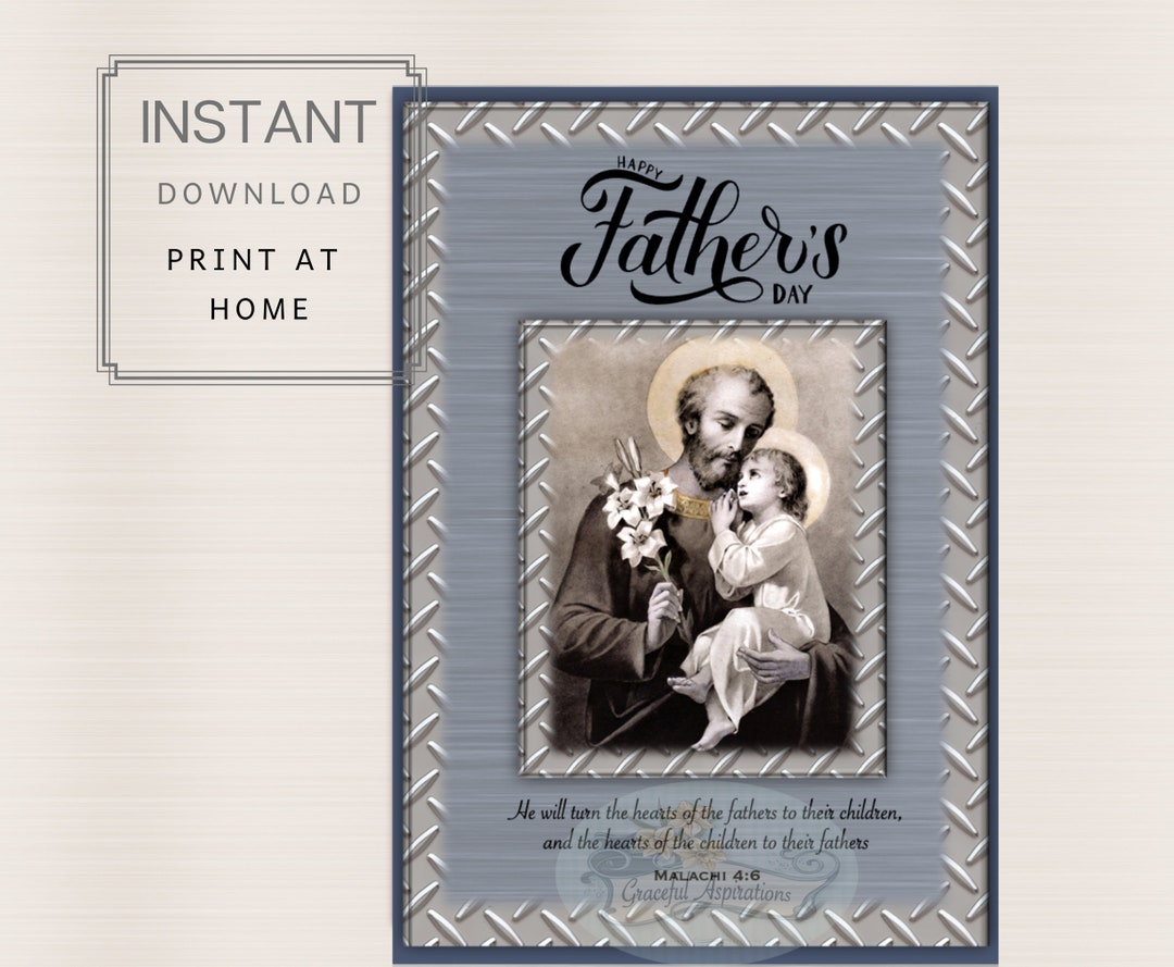 PRINTABLE Instant Download PDF Catholic Father's Day Card Happy Father ...