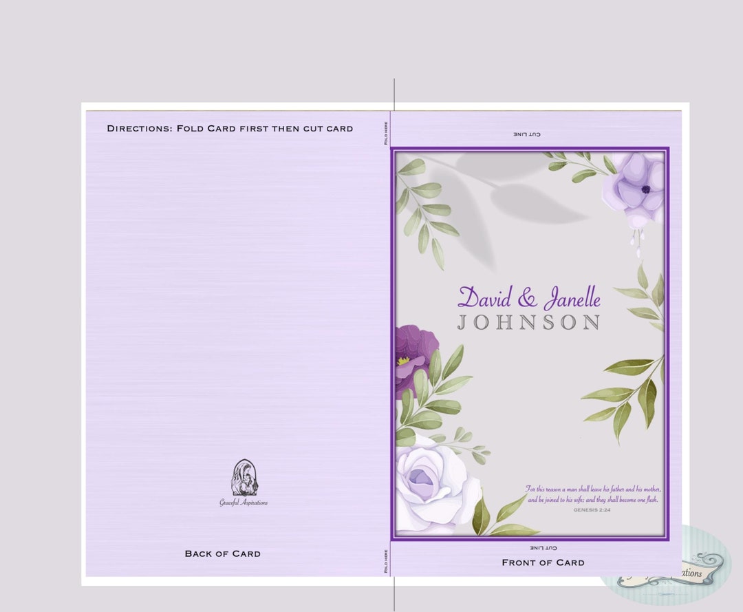 PERSONALIZED WEDDING CARD Catholic Wedding Card Scripture - Etsy