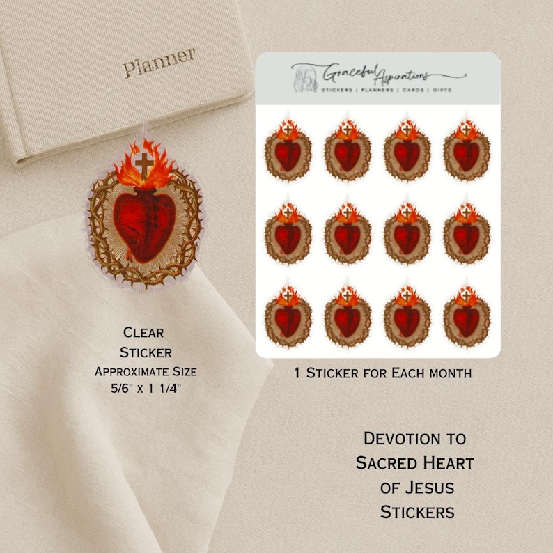 Sacred Heart of Jesus Sticker: First Friday Devotion, Matte Finish - Etsy