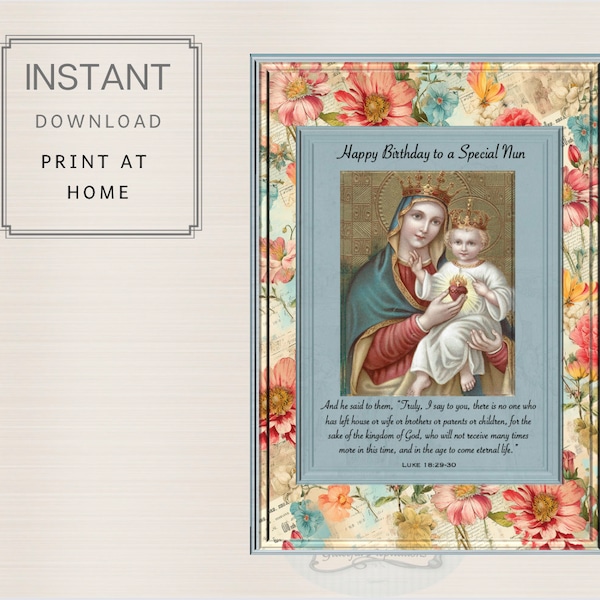 Catholic Nun Card - Etsy