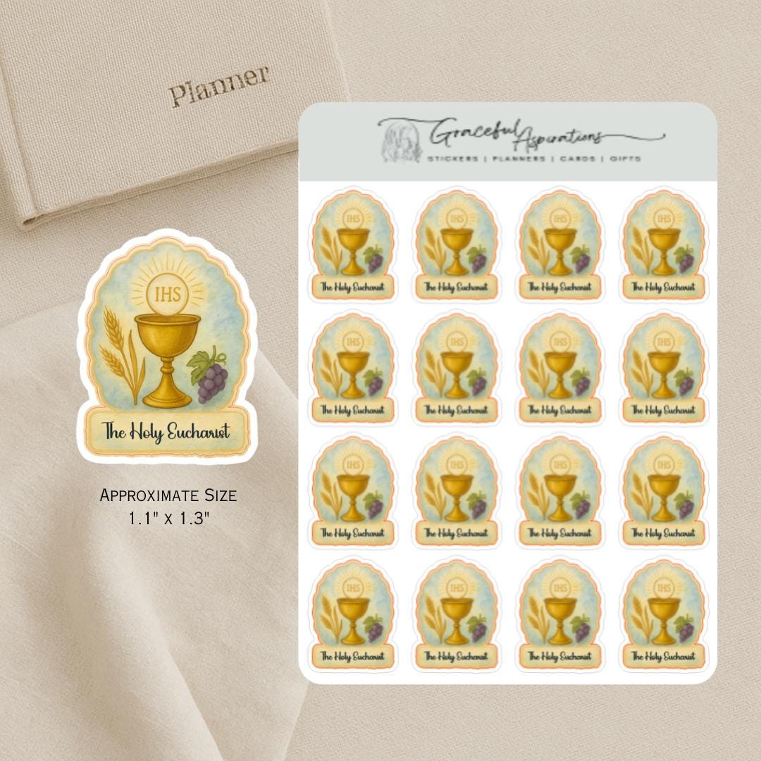 Holy Eucharist Sticker Set | Catholic Devotional Stickers | 16 Mini ...