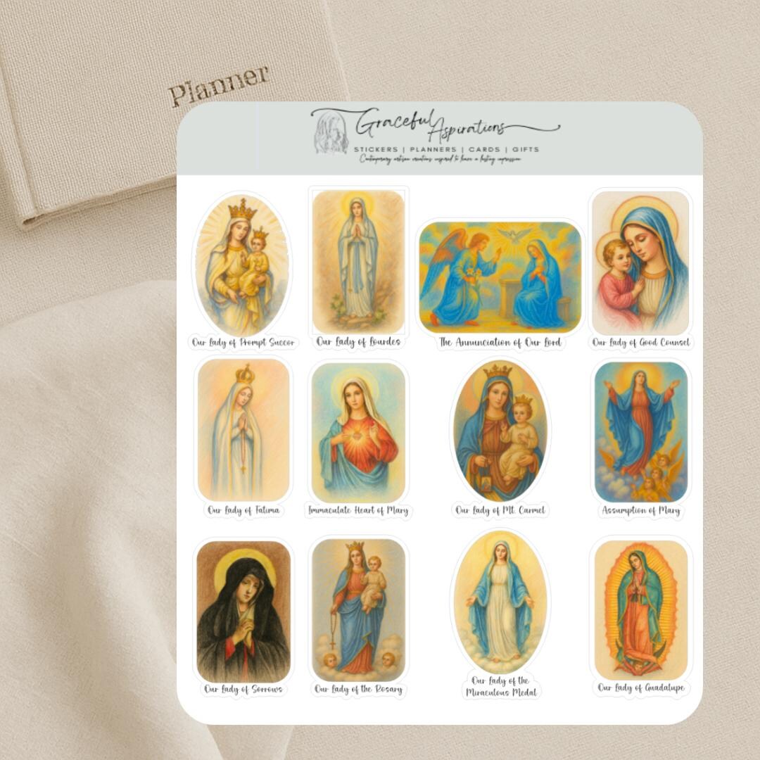 Marian Stickers: A Year of Devotion to Our Blessed Mother - Etsy