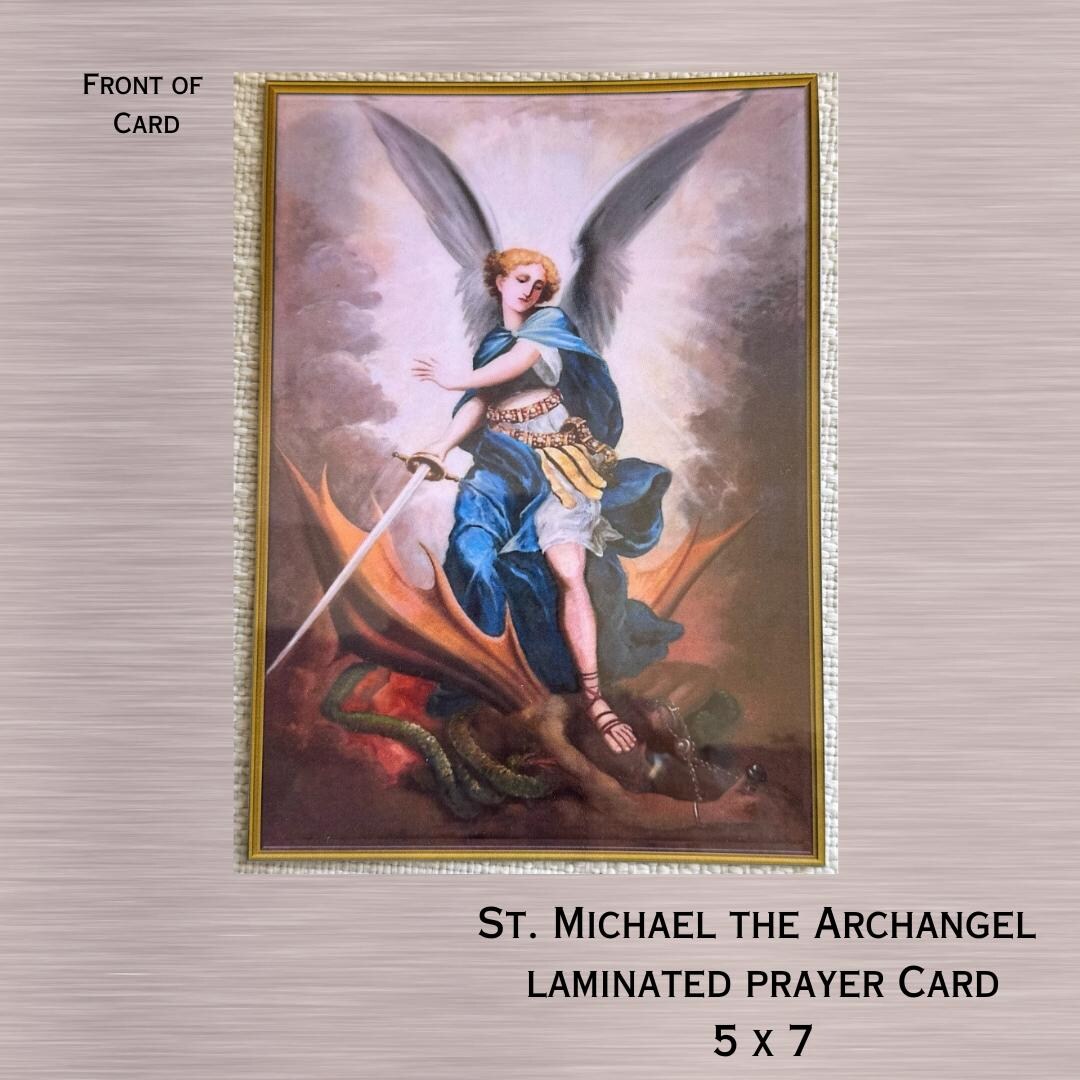 St. Michael the Arch Angel Laminated Prayer Card - St. Michael ...
